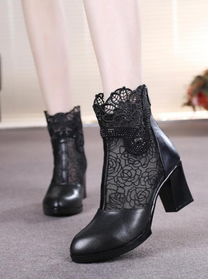 back zip lace short boots – Belchic