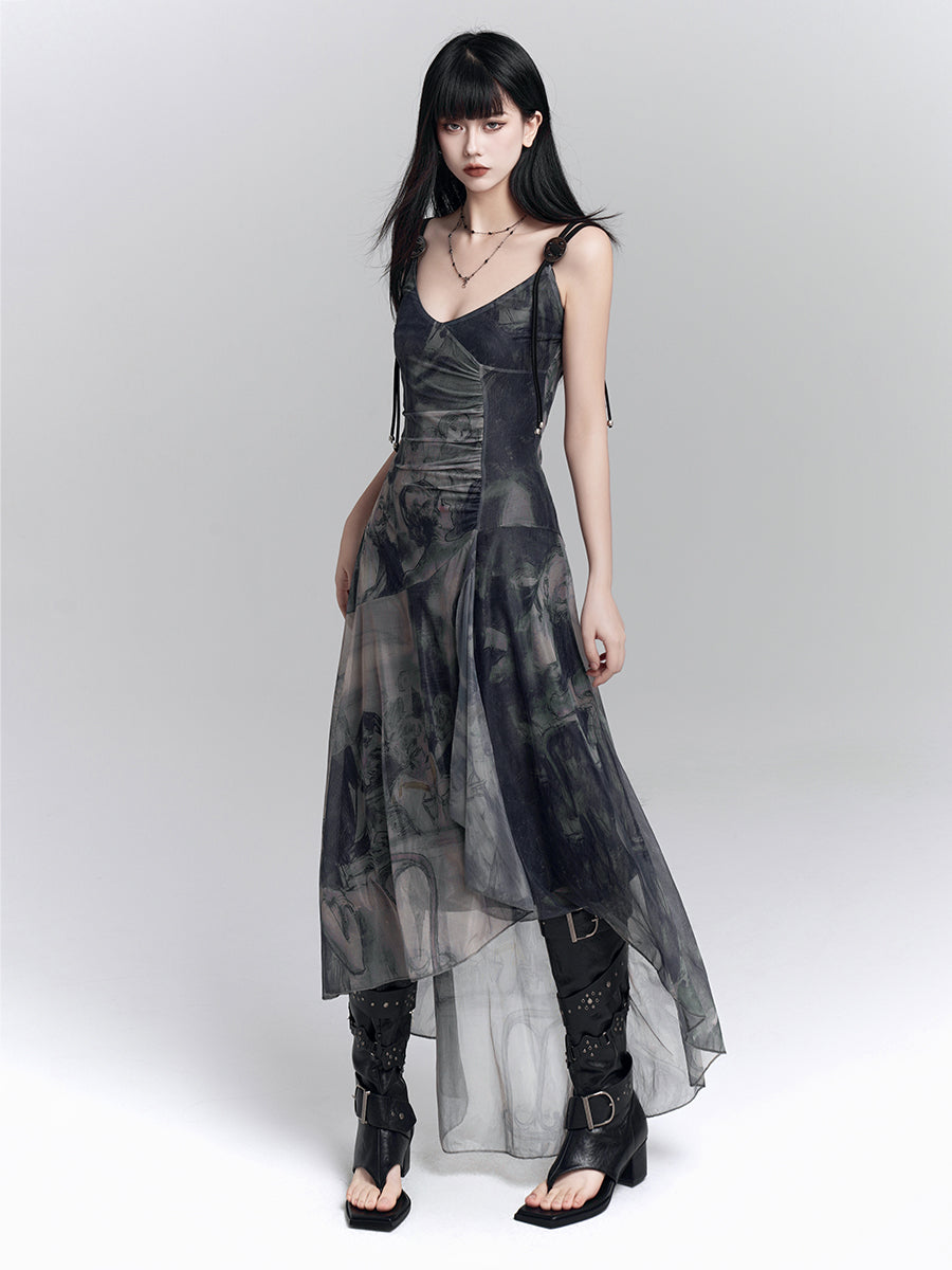 Modisches Sommer-Transparent-Trägerkleid – Belchic