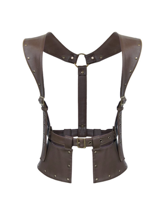 Steampunk Brown Leather Tactical Belt Shoulder Strap – Belchic