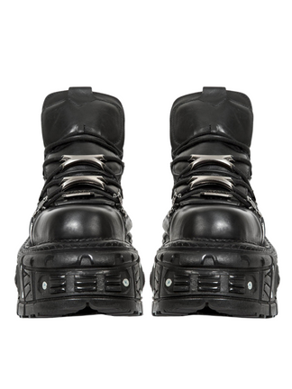 Dark Punk Platform Metal High Top Shoes [Plain/With Chain Nut] – Belchic
