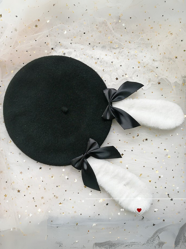 Rabbit ear ribbon beret – Belchic