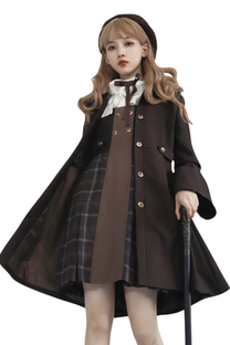 Retro Sia College Trench Coat + Check Dress + Check Vest + Shirt + Pan ...
