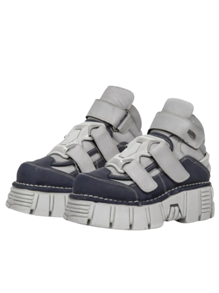Metal Velcro Casual High-Top Platform Sneakers – Belchic
