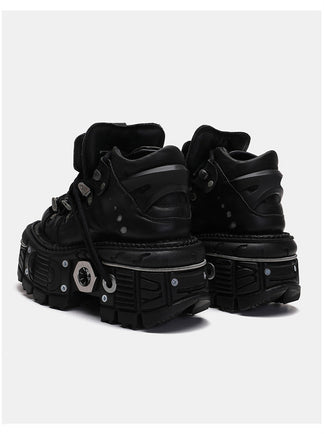 Dark Punk Platform Metal High Top Shoes [Plain/With Chain Nut] – Belchic