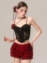 Cherry Red Ruffle Shorts – Belchic