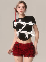 Cherry Red Ruffle Shorts – Belchic