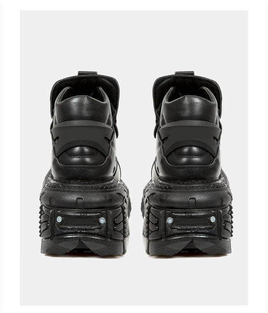 Dark Punk Platform Metal High Top Shoes [Plain/With Chain Nut] – Belchic