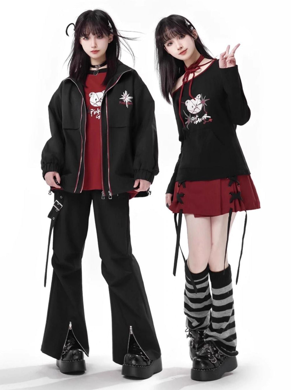 Escape Plan Work Jacket Halter Neck Red Black Design Assault Jacket Su ...