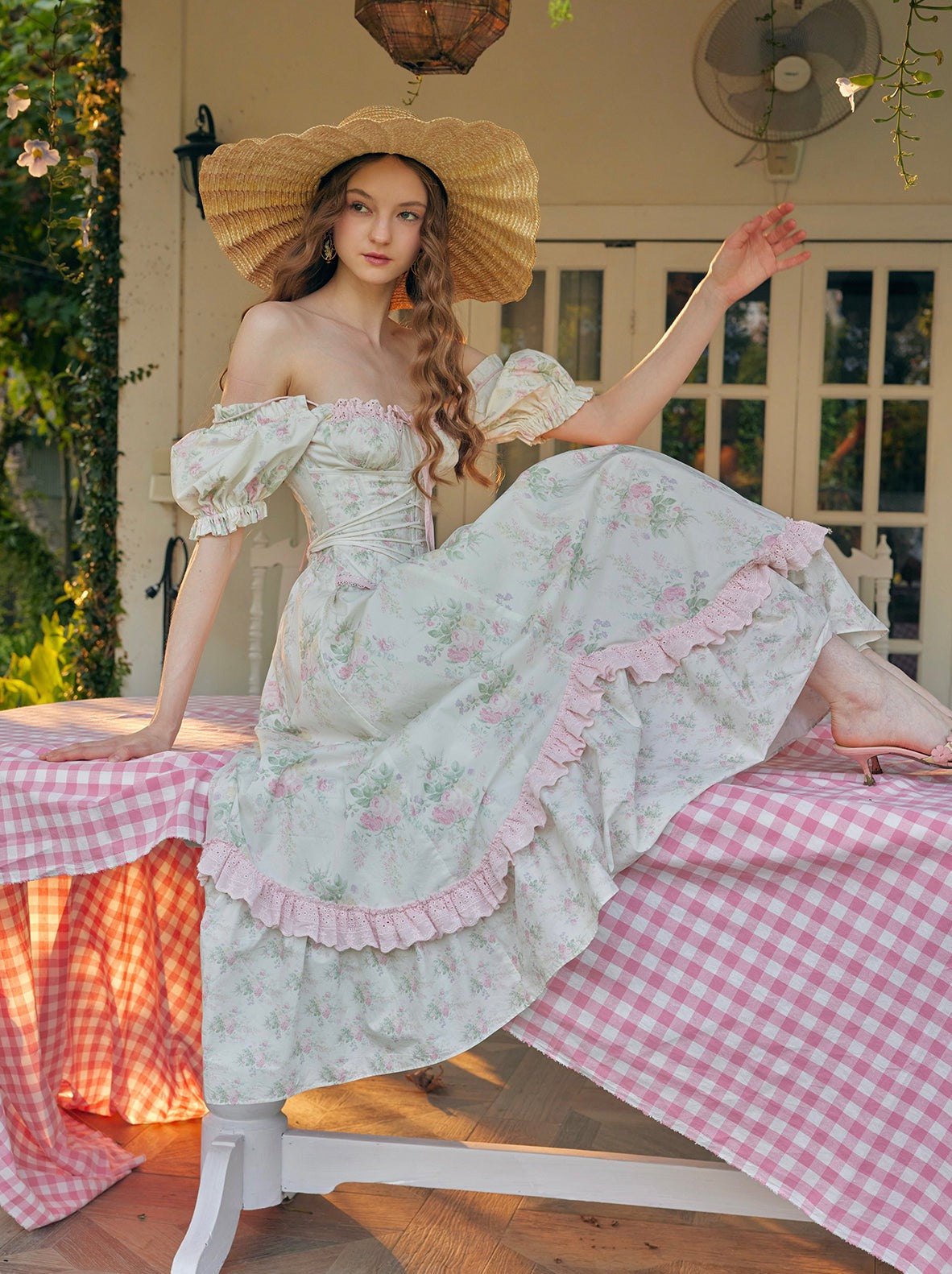 Retro Flower Faux Faux Two Piece Fishbone Dress – Belchic