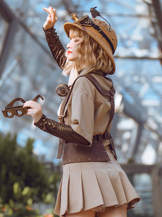 Steampunk Brown Leather Tactical Belt Shoulder Strap – Belchic