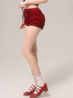 Cherry Red Ruffle Shorts – Belchic