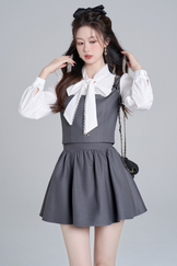 レトロ ツーピースシャツスカートセット – Belchic