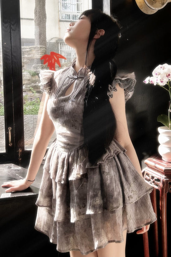 チャイニーズプラントダイテンセルパフィードレス – Belchic