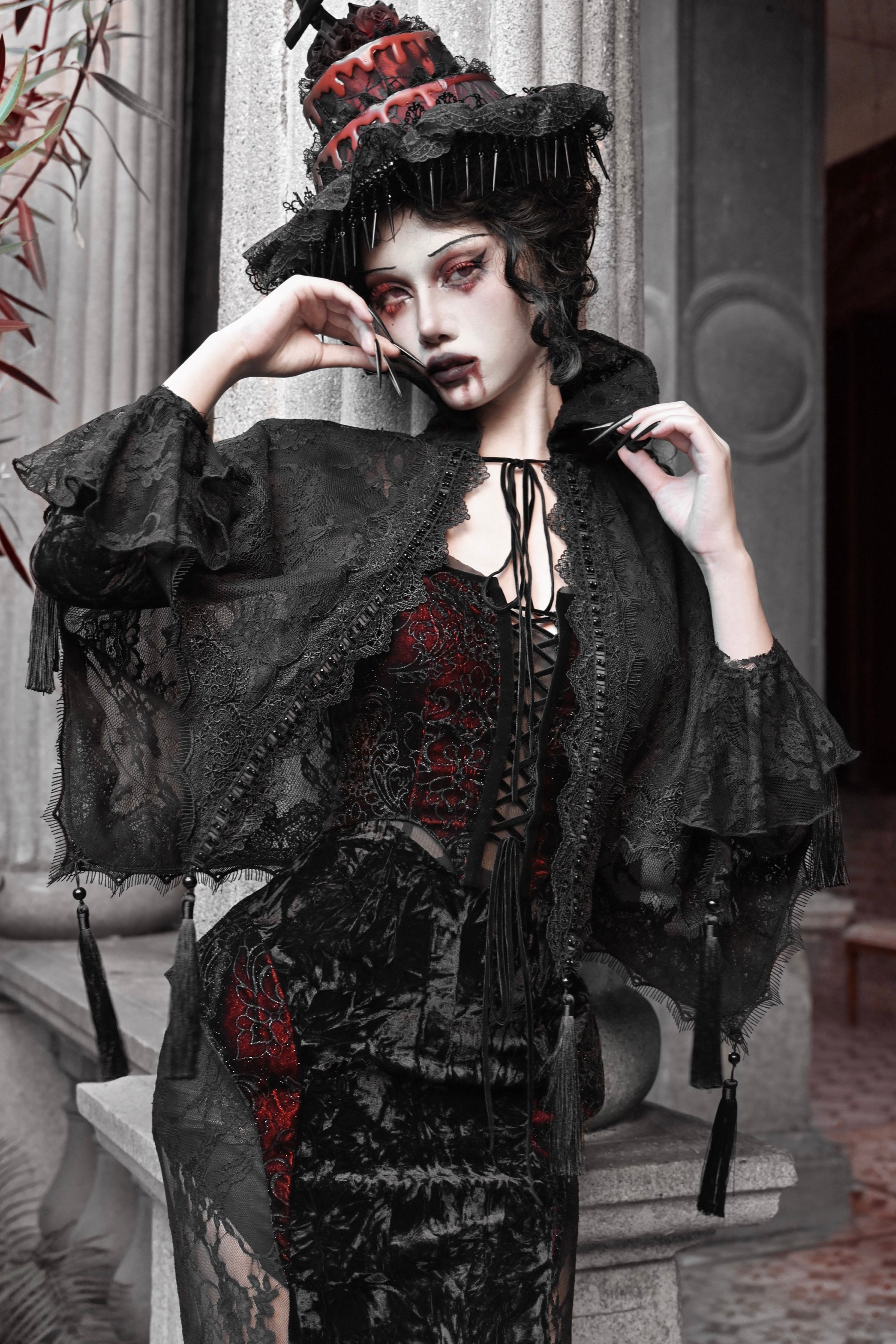 ダークナイトゴシックレースカーディガン＋ダークレーススリーブ – Belchic