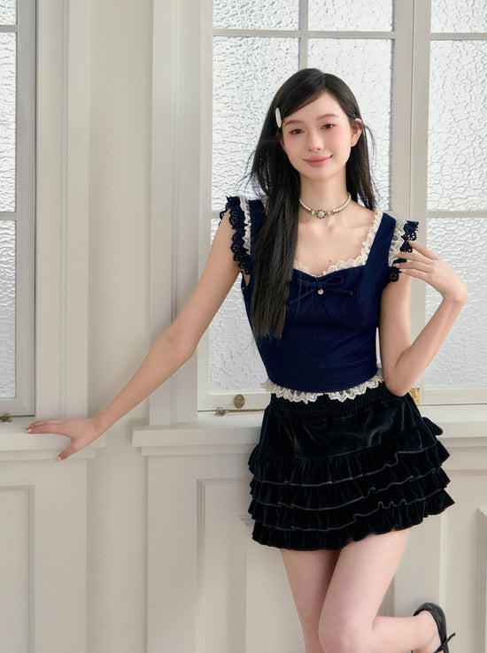 Modern healthy lace slim ribbon camisole – Belchic