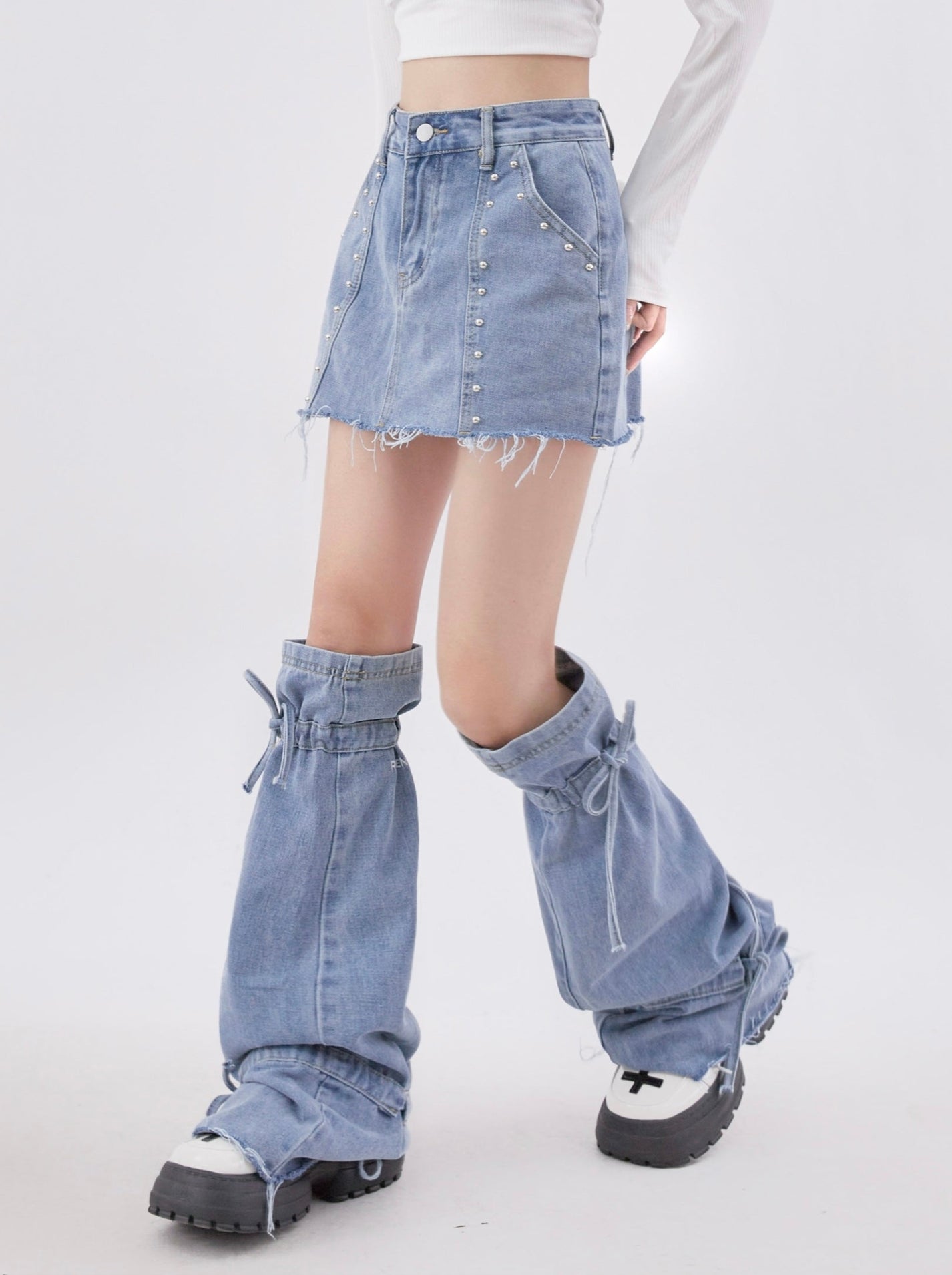 American Cool Denim Short Skirt Leg Set – Belchic