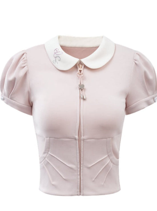 Sweet Polo Zip Up Top x Creamy Macaron Pants – Belchic