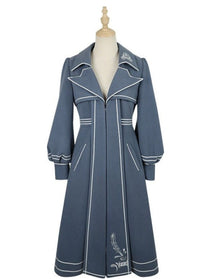 Front button line dress with ribbon + Volume Three Brine embroidery co ...