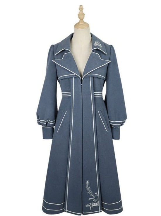 Front button line dress with ribbon + Volume Three Brine embroidery co ...