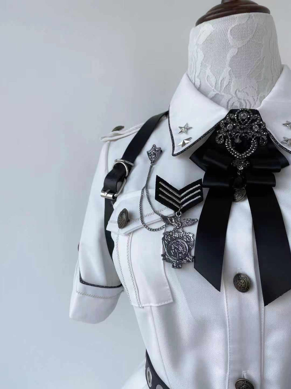 [Military Uniform] Front Button Army Taste Split Dress – Belchic