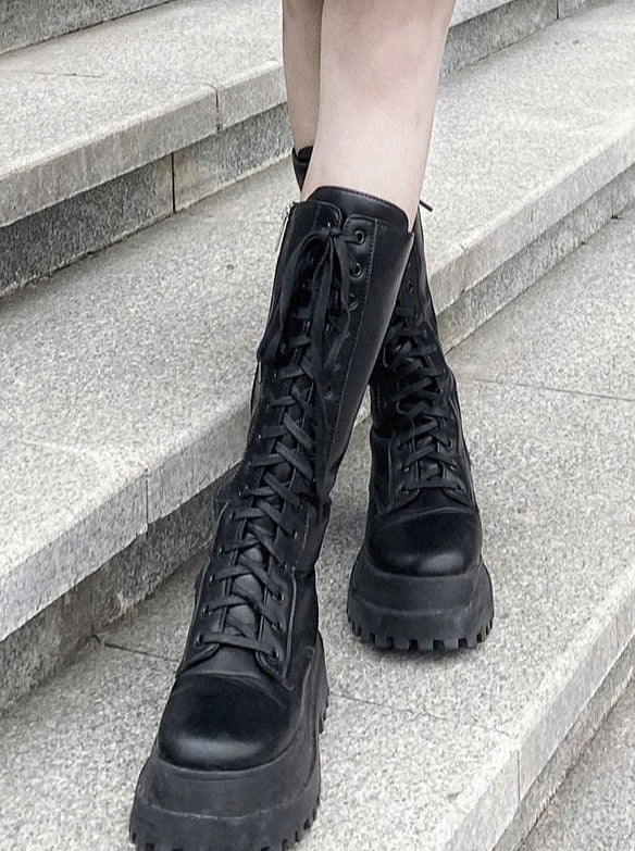 Lace-up Platform Boots – Belchic