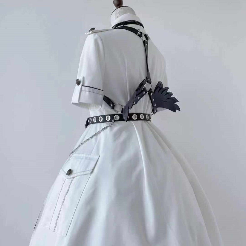 [Military Uniform] Front Button Army Taste Split Dress – Belchic