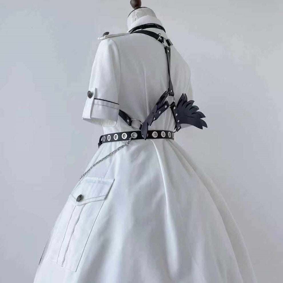 [Military Uniform] Front Button Army Taste Split Dress – Belchic